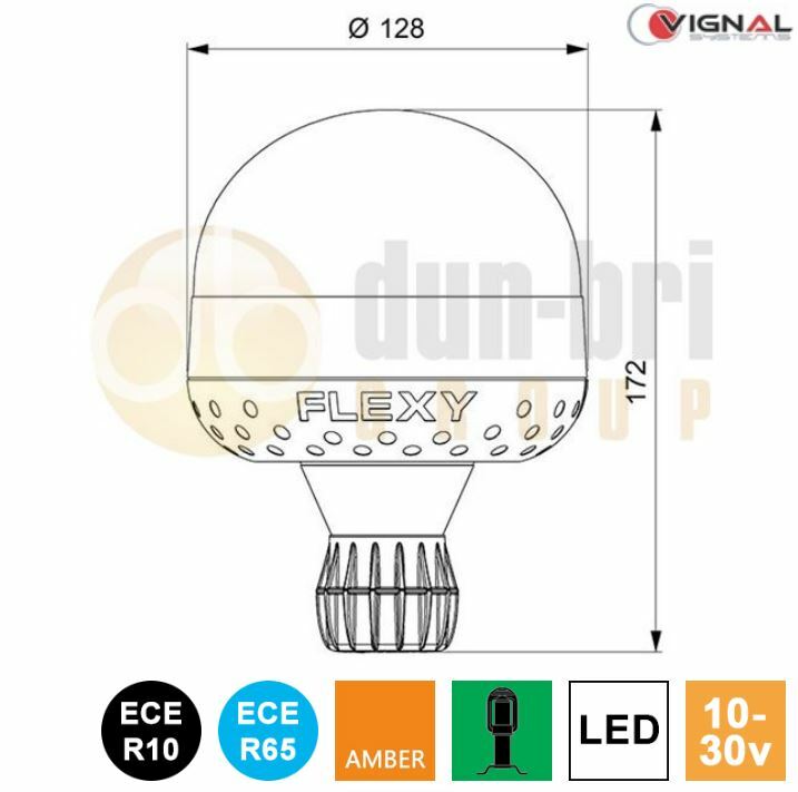 Vignal D14728 VENUS FLEXI DIN POLE MOUNT AMBER LED Beacon R65 10-30V ...