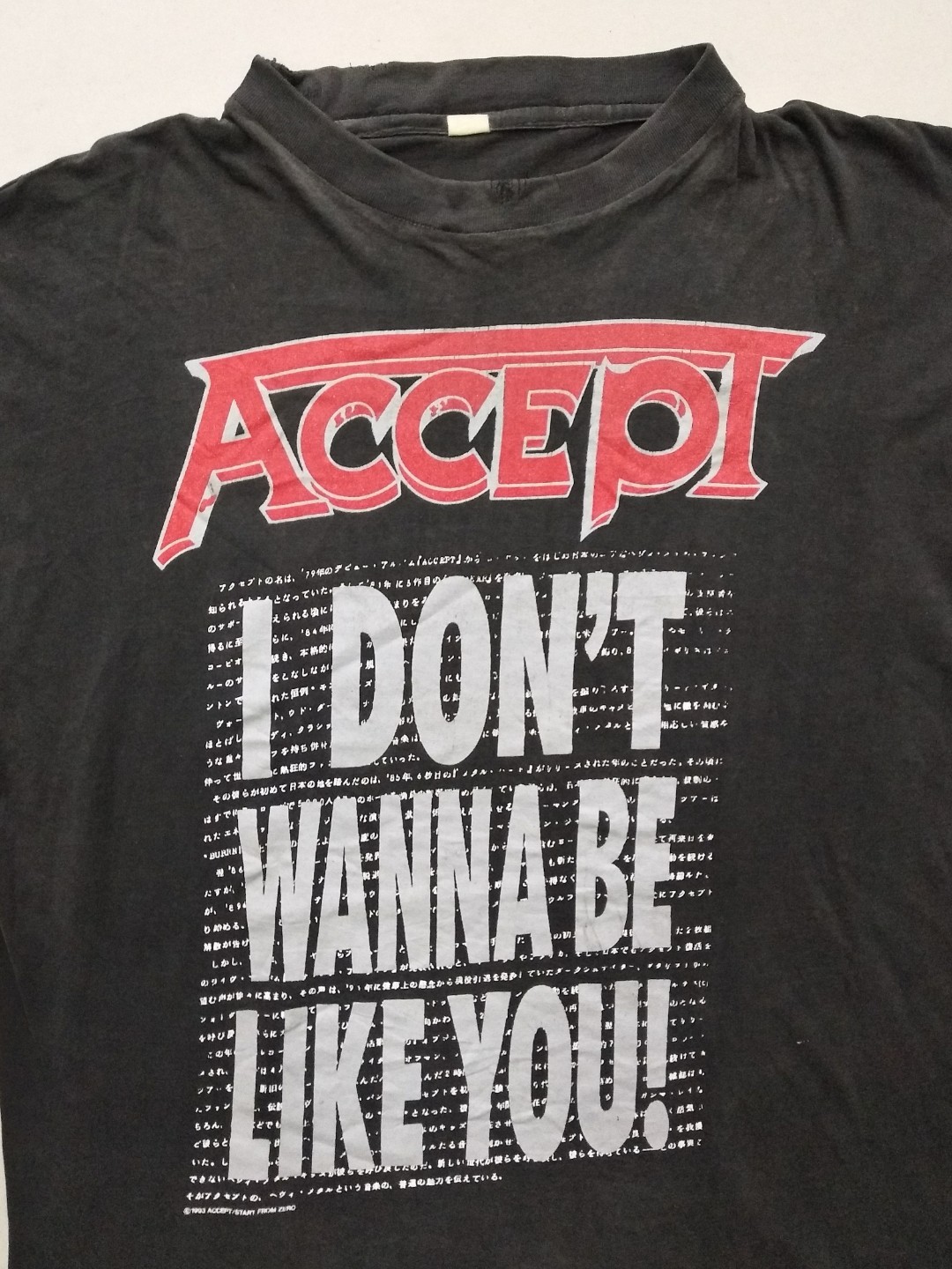 Vintage ACCEPT Band Tees 1993 Tour Japan Accept Tshirt Band promo tour ...