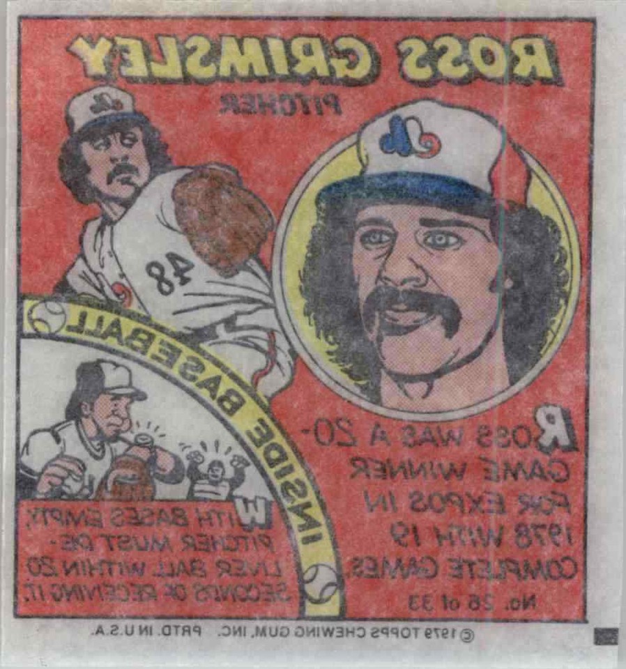 1979 TOPPS COMICS - #26 ROSS GRIMSLEY - MONTREAL EXPOS - | eBay