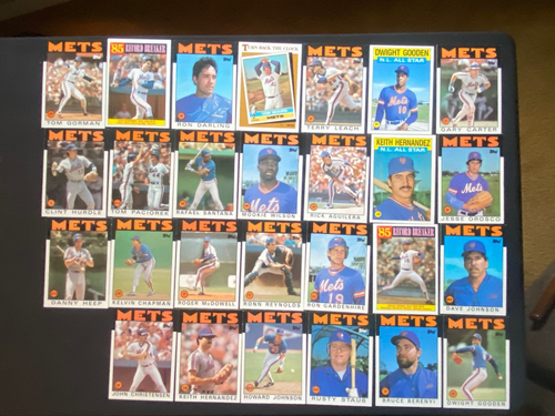 1986 TOPPS BASEBALL - NEW YORK METS -27 VARIOUS PLAYERS LOT - EXC/NMT ...