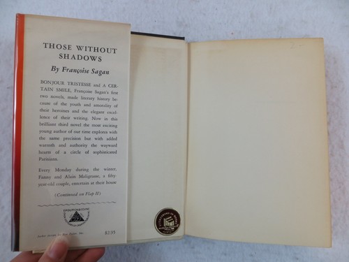 Francoise Sagan THOSE WITHOUT SHADOWS 1st Edition E.P. Dutton & Company ...