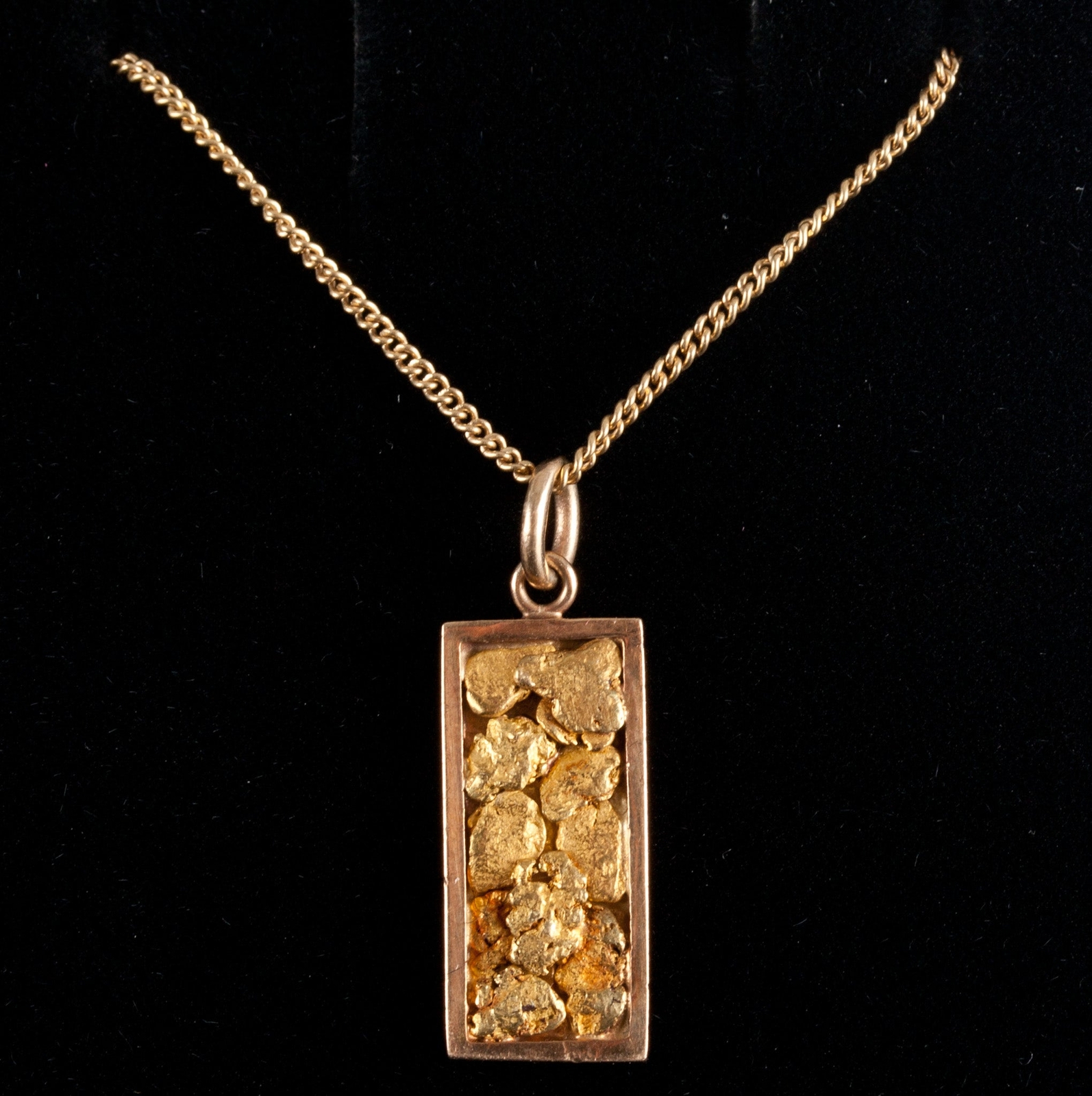 20k / 14k Yellow Gold Natural Gold Nugget Pendant W/ … - Gem