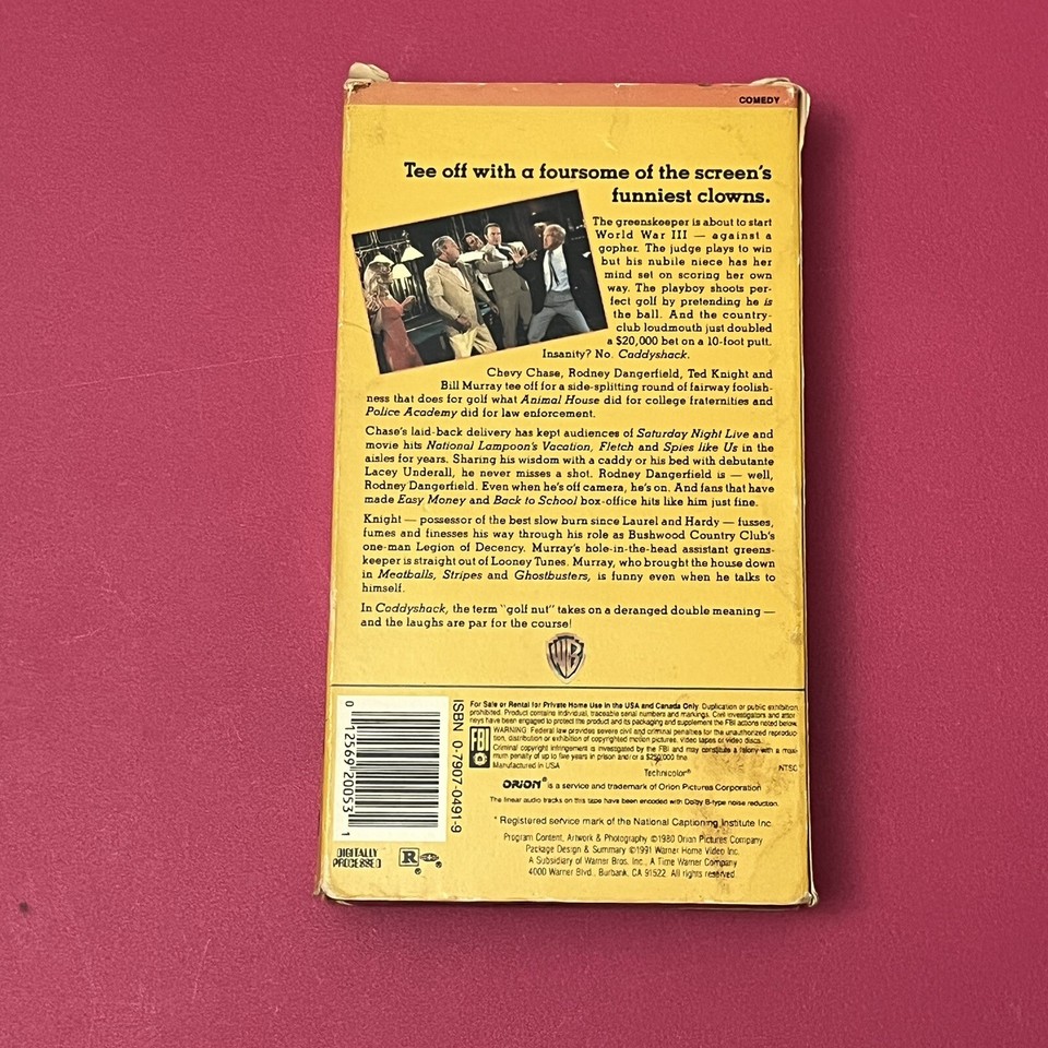 Caddyshack (VHS, 1994) Bill Murray, Chevy Chase, Rodney Dangerfield ...