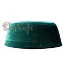 Muslim Kufi Hat Dark Green Rigid Velvet Cap - Turkish and Chechen-style ...
