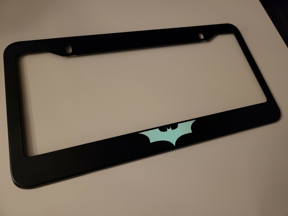 Batman Superhero Logo Glowing Stainless Steel License Plate Frame Rust ...