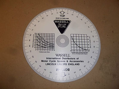 MOTORCYCLE ENGINE IGNITION CAM TIMING DEGREE DISC TRIUMPH BSA NORTON T ...