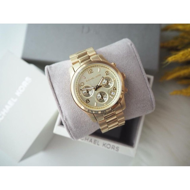 Michael Kors Watch MK5055 Gold 38mm Dial Waterproof Chronograph for ...