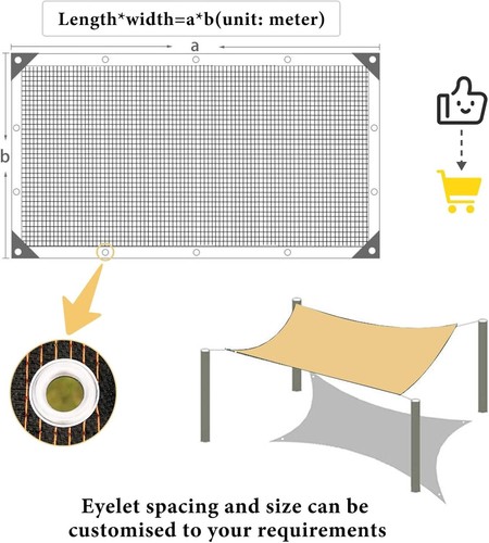 1.98x2m Shade Netting, 85% UV Sunblock Shade Cloth, Net Sun Mesh Shade ...