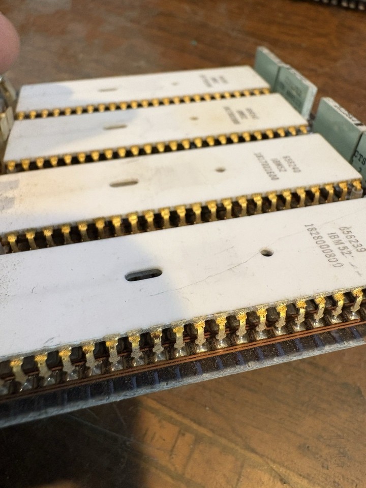 Very Rare Vintage IBM Server Board w/ 4 IBM 52 ICs White Ceramic Gold ...