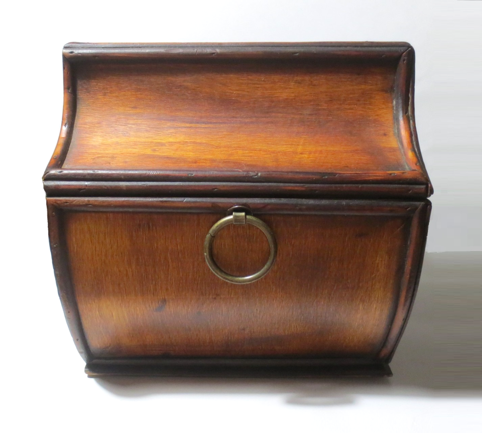 ANTIQUE! c1900 LRG ROSEWOOD STORAGE BOX, METAL HANDLES COINS CLASP ...