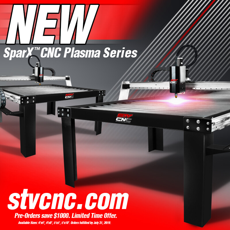 STV CNC SparX-505 5x5 Plasma Cutting Table + Hypertherm Powermax45 XP ...