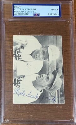 1947 Clyde Sukeforth Autogra Print w/ Jackie Robinson PSA/DNA 9 Pop 1 ...