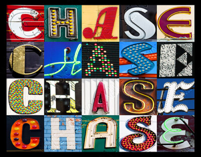 CHASE Name Poster featuring photos of actual sign letters | eBay