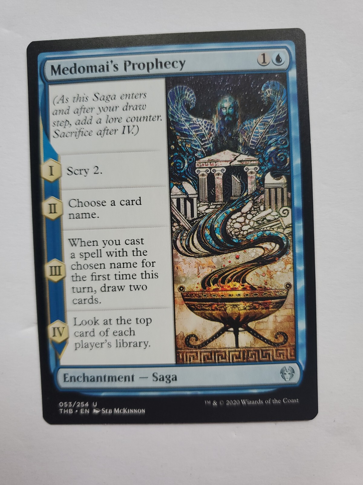 MTG Magic The Gathering Card Medomai's Prophecy Enchantment Saga Blue ...