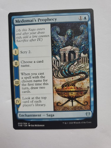 MTG Magic The Gathering Card Medomai's Prophecy Enchantment Saga Blue ...