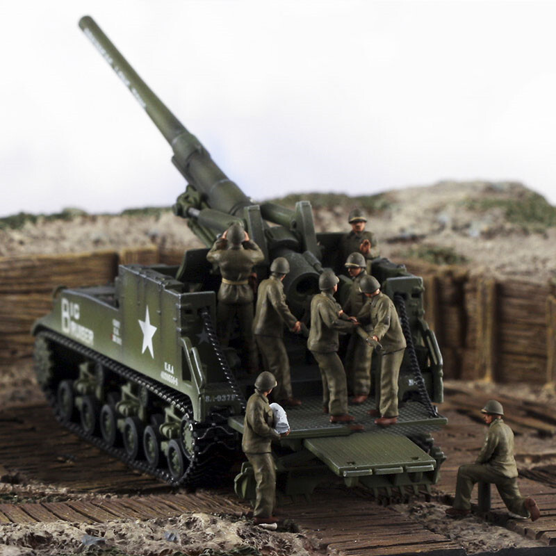 1/72 Scale WWII US PMA M40 155mm Gun Motor Carriage with 8 crews set ...