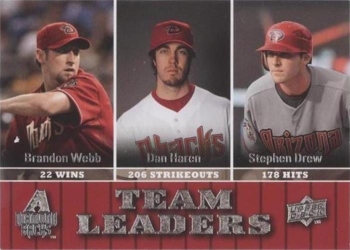 2009 Upper Deck - Team Leaders Dan Haren, Brandon Webb, Stephen Drew ...