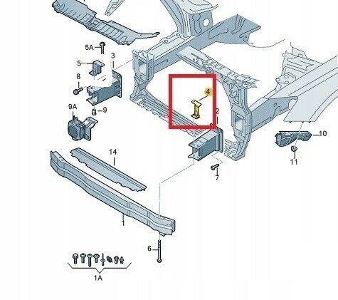 Genuine Audi Q5 Front Bumper Grille Bracket Support 8R0807333A for sale ...