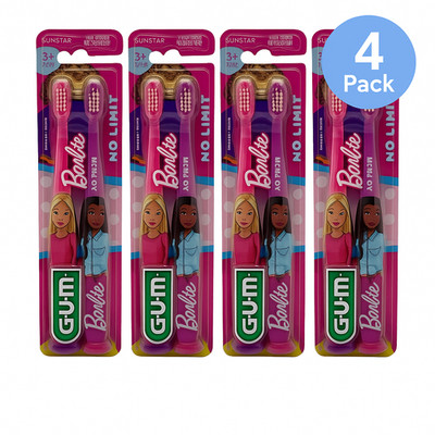 GUM Barbie Kids Toothbrush Ultra Soft 4 Pack New | eBay