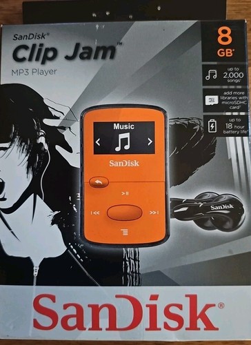 SanDisk OrangeSansa Clip Jam 8GB MP3 Player + FM Radio (Brand new ...