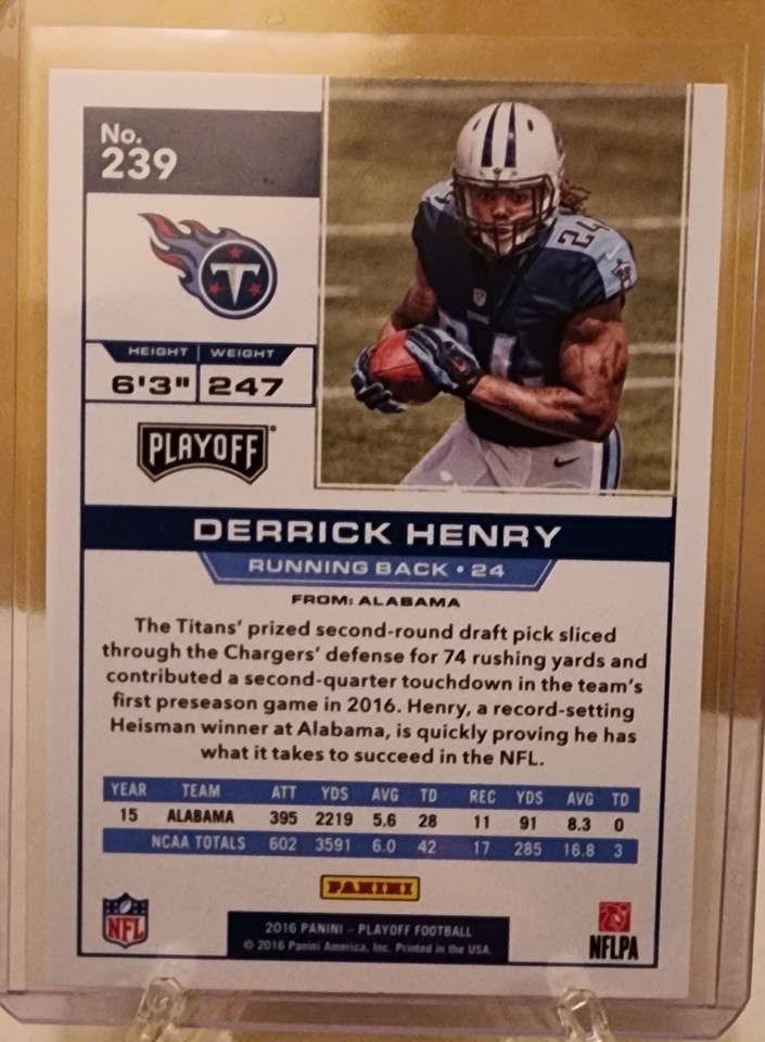 2016 Playoff Derrick Henry Rookie RC #239 Tennessee Titans | eBay
