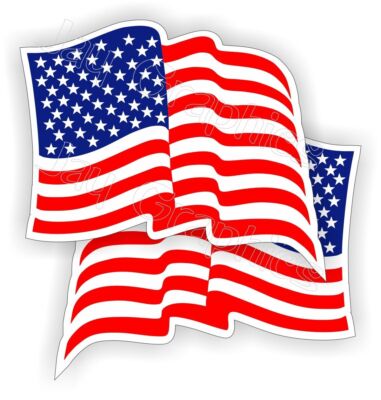 (2) Waving American Flag Hard Hat Sticker Decal | eBay
