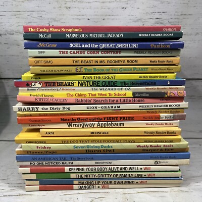 Vintage Weekly Reader Childrens Hardcover Books E.T. +More Lot of 25 (C ...