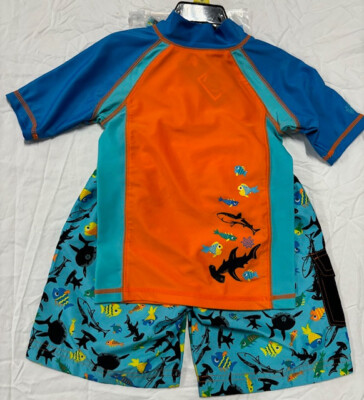 UV SKINZ 3 PIECE SWIMWEAR SET FISH UPF 50+(BLUE, 5) NWT | eBay