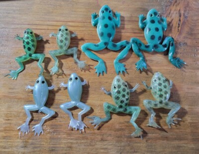 Green FROG Soft Plastic Lures Creature Baits Variety Of Eight 3 Colors ...