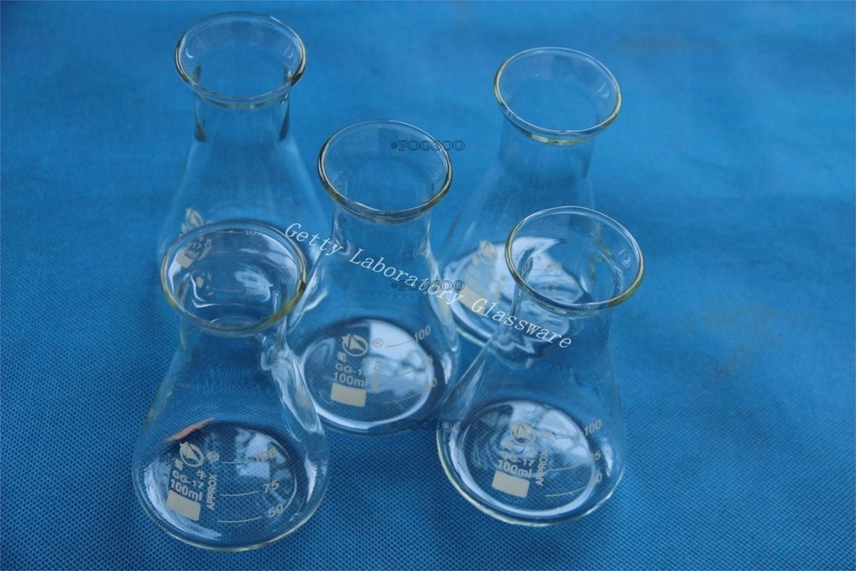 5Pcs/Lot 100 Ml Conical Flask Erlenmeyer Flask New cr | eBay