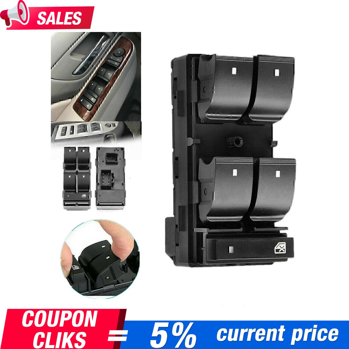 Power Window Switch Left Driver Side for GMC Acadia 2007-2015 20945224 ...