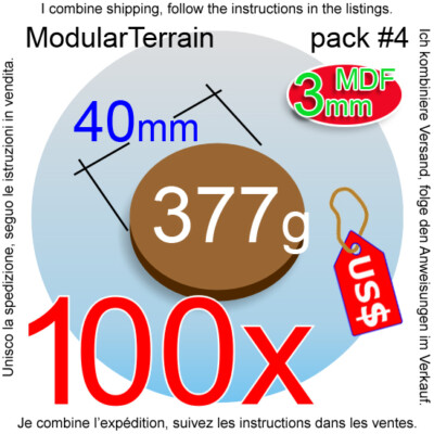 100x 3mm MDF 40mm Round Base Warhammer 40k Infinity Age Of Sigmar AOS ...