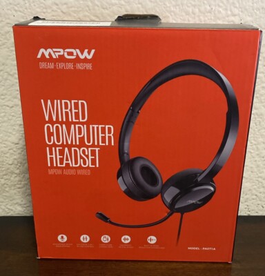 MPOW - USB Wired Computer Headset - Noise Reduction - PA071A - Brand ...
