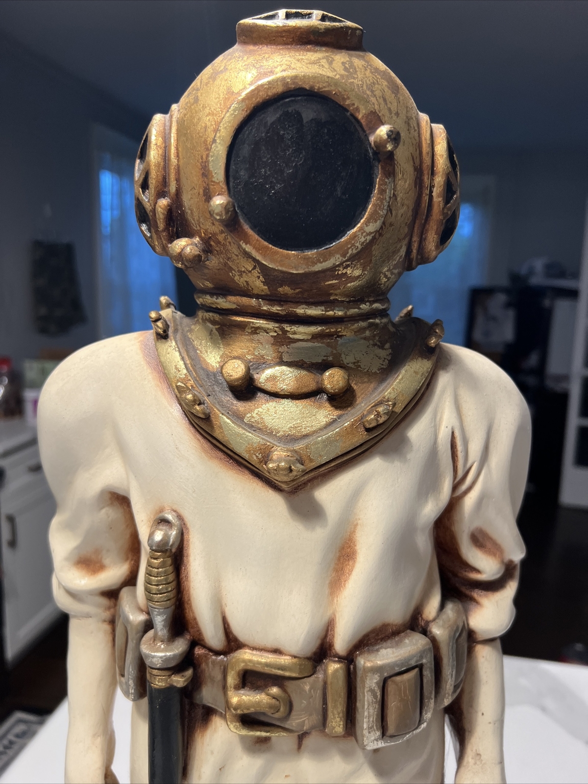 Vintage Deep Sea Diver Statue 26" Tall Navy Nautical Dive Home Decor ...