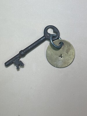 Vintage BRASS Hotel Motel Room Key Fob & Skeleton Key #4 | eBay