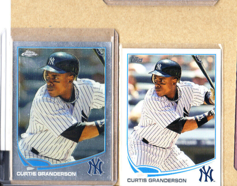 Curtis Granderson-2 Card Lot-2013 Topps Chrome+2013 Topps-MLB-Yankees ...