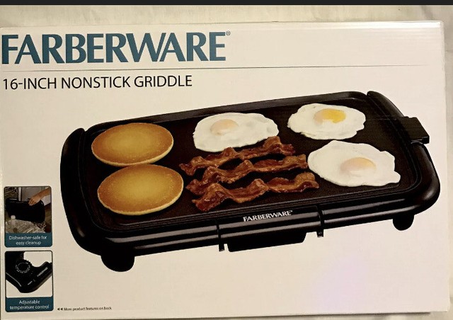Farberware 16-inch Electric Nonstick Griddle Adjustable Temperature for ...