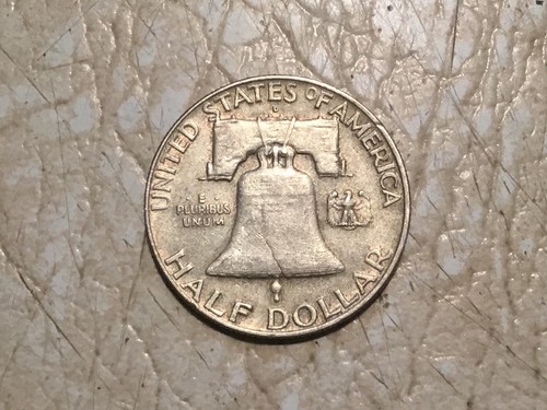 AS SHOWN 1958-D Franklin Half Dollar, 90% Silver Circulated 50 Cent ...