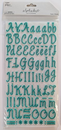 Teal Glitter Foam Alphabet Letters Numbers Scrapbook Stickers The Paper ...