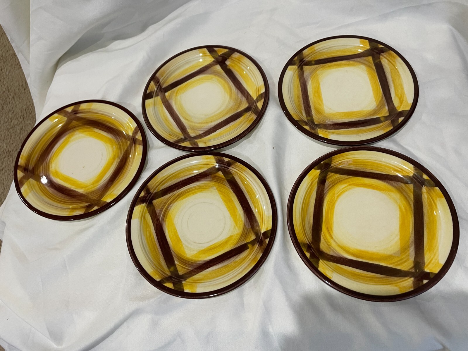 Set of 5 Vintage Vernonware ~ Organdie Plaid~ Bread Plates 6 1/4” | eBay
