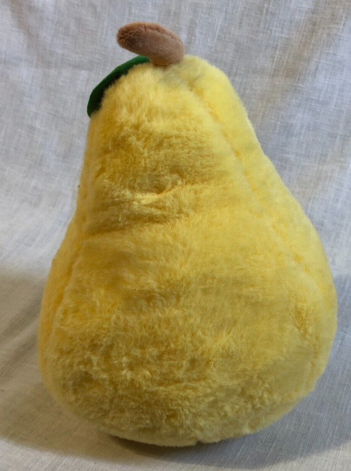 Plush Yellow Pear With Stem & Leaf Stuffed Plush Toy USA Seller New 9.5 ...