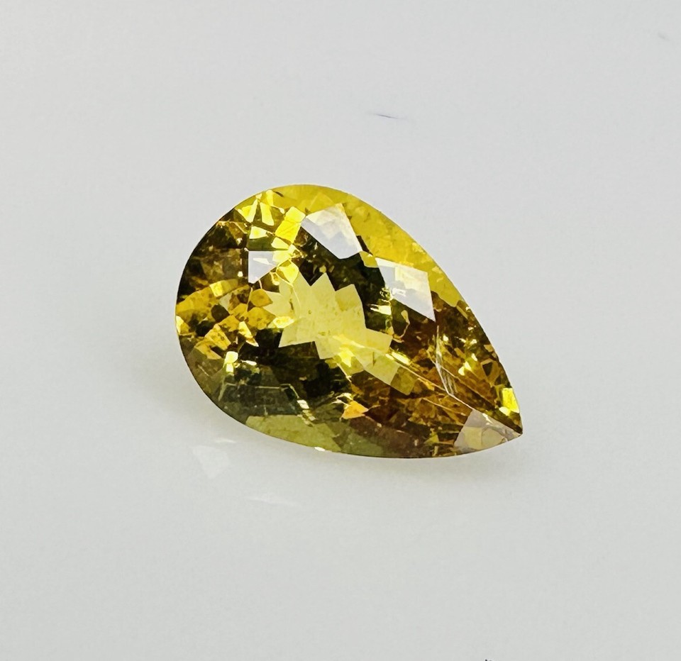 2.02ct Sparkling Natural Golden Yellow Beryl Gemstone-Perfect Pear ...