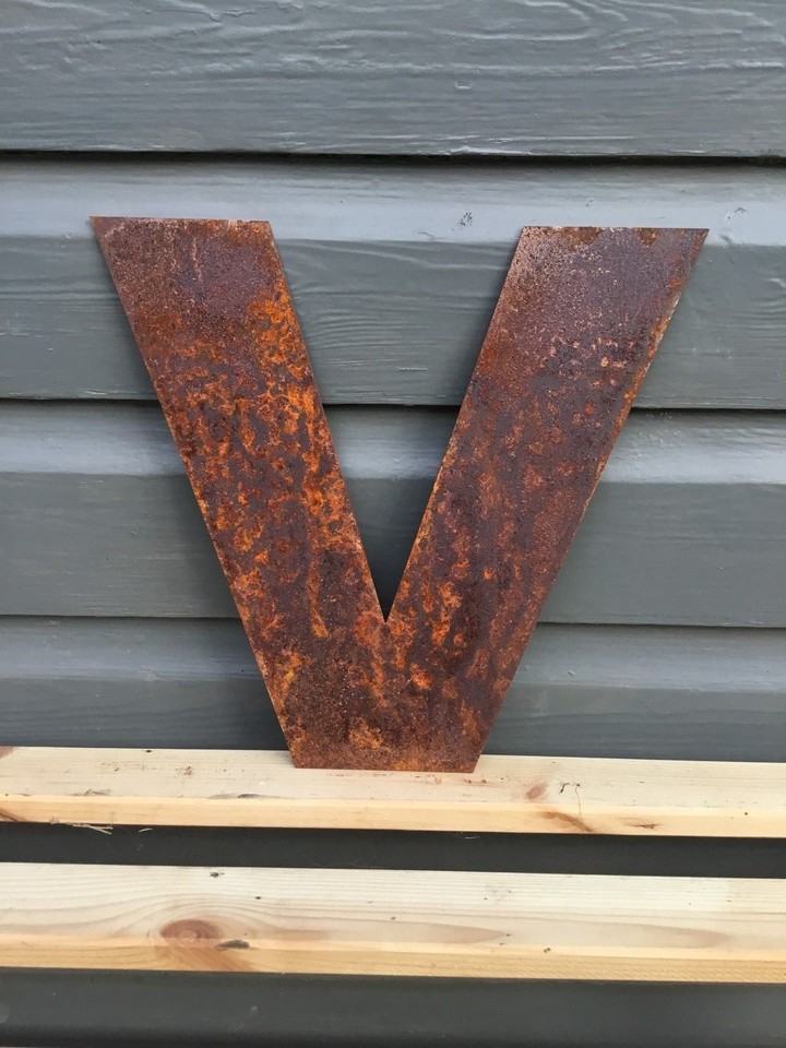 10 Inch rusty metal letters and numbers shop sign home COMBINED POSTAGE ...