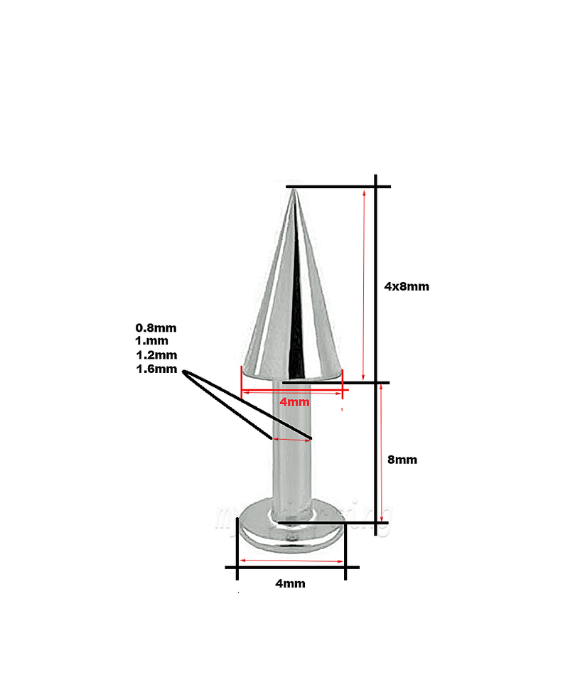 2PCS. 20G 18G 16G 14G 316L Surgical Steel Spike Labret Monroe Tragus ...