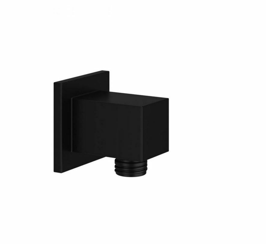Square Wall Mounted Matt Black Elbow Shower Hose Outlet Concealed ...