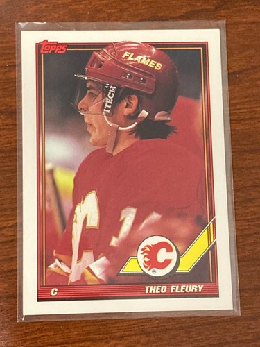 THEO FLEURY 1991-92 TOPPS CALGARY FLAMES CARD #282 | eBay