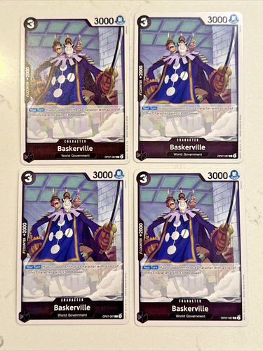 OP07-087 One Piece TCG CCG Baskerville (C) Black 500 Years 4X Playset ...