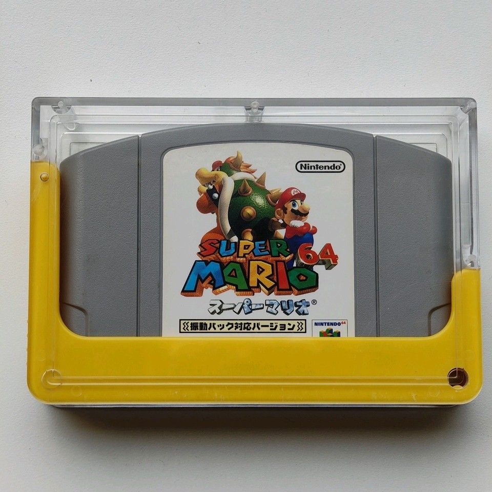 Super Mario 64 Official Nintendo N64 Yellow Cartridge Case Japan 1996 ...