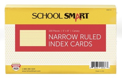 Ruled Index Cards 5x8 Inches Canary Yellow 100 Count Pack Lined Note | eBay