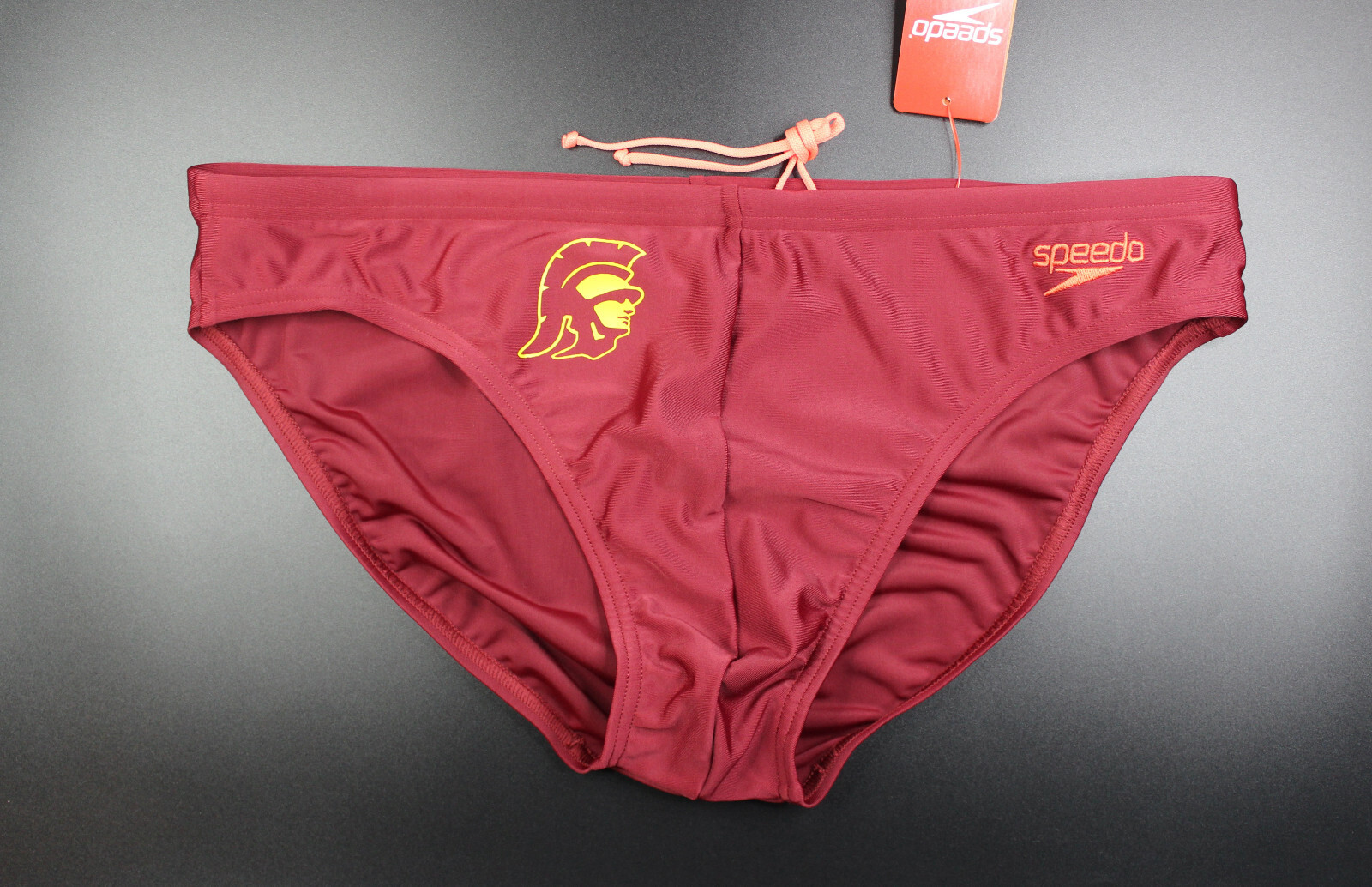 Trojan custom print men Burgundy red Speedo swim brief size 36 38 | eBay